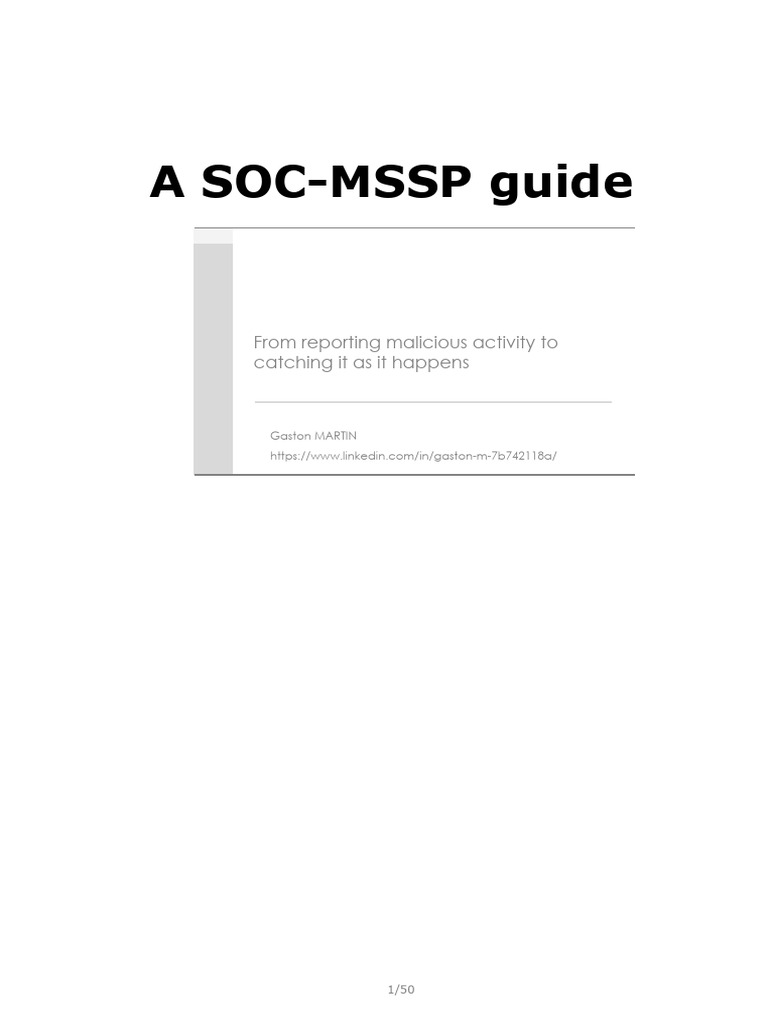 SOC-MSSP Guide: Enhance Detection & Response | PDF | Computer Security ...