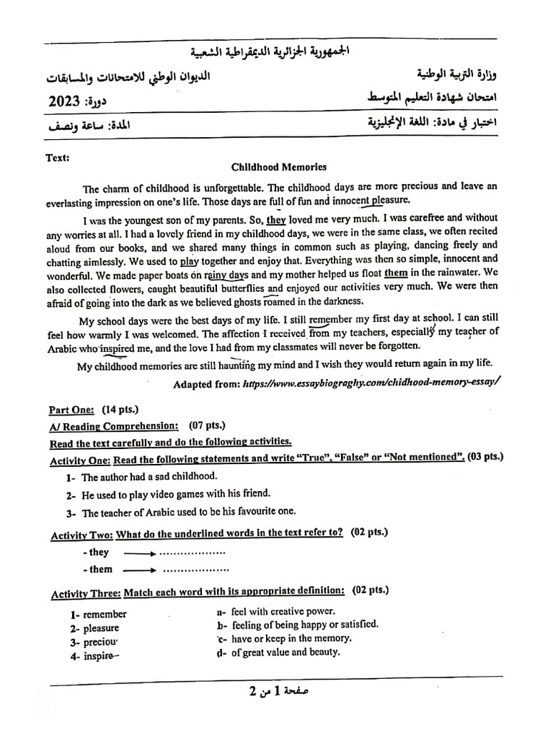 Bem English 2023 | PDF