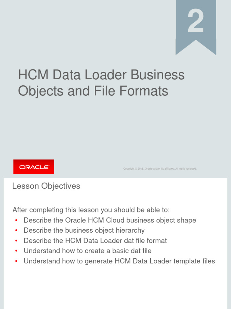 Oracle HCM Cloud HCM Data Loader Business Objects and File Formats | PDF | Metadata | Computer File