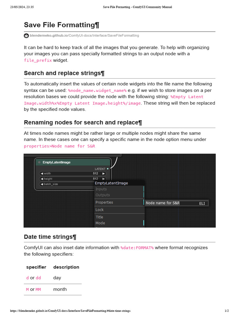 2save File Formatting - ComfyUI Community Manual | PDF