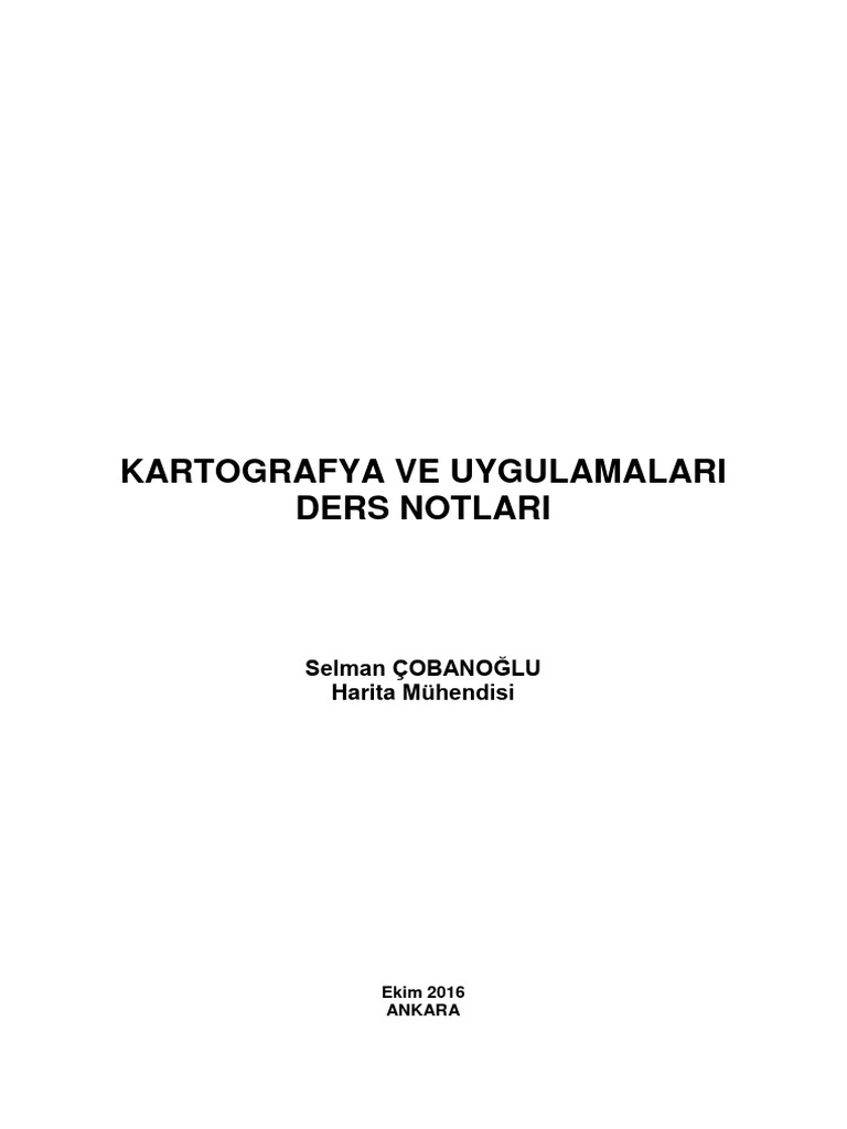 Kartografya Ve Uygulamalari Ders Notlari 15 | PDF