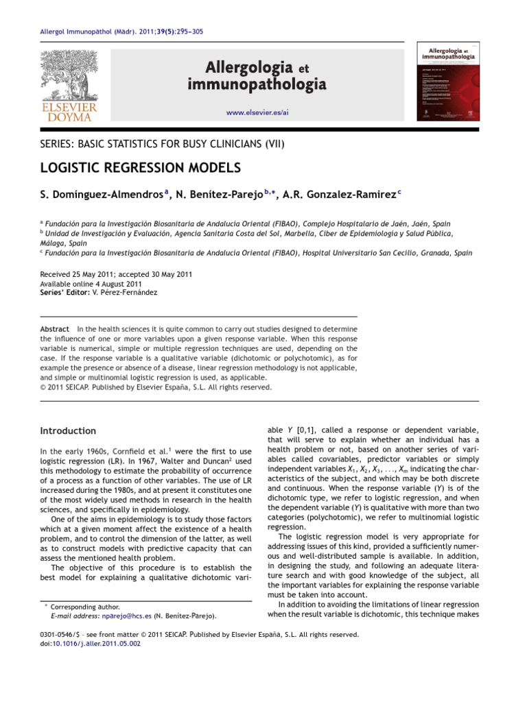 Logistic Regression Models: Series: Basic Statistics For Busy ...