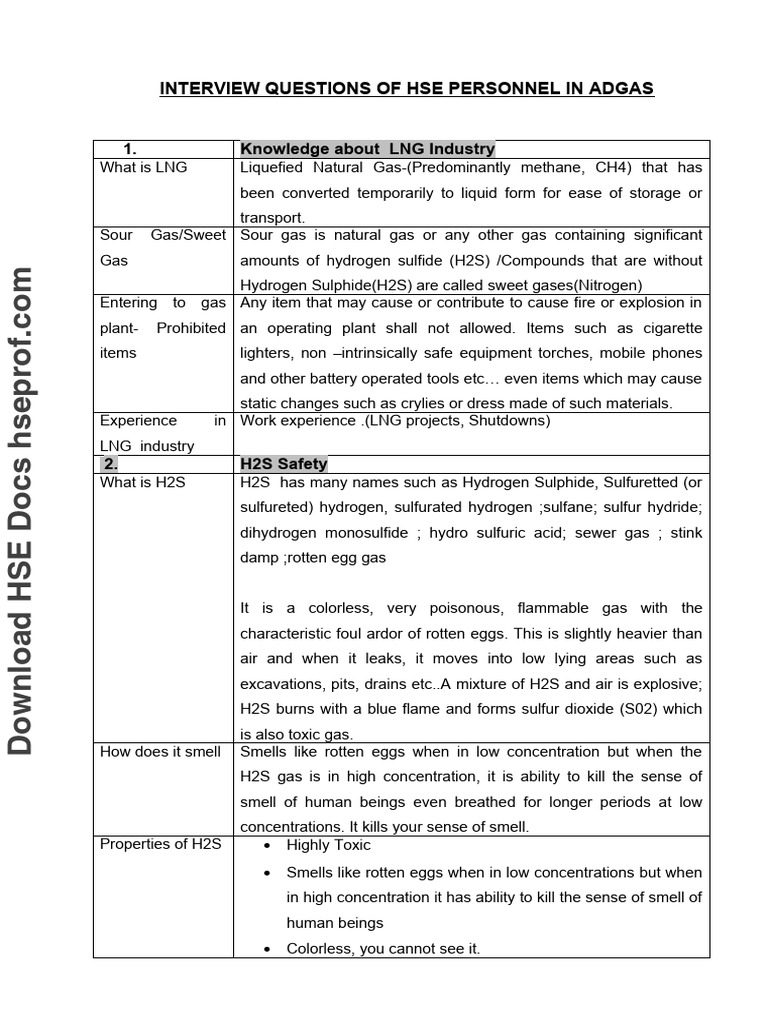 HSE Interview Question & Answer | PDF | Risk | Personal Protective ...