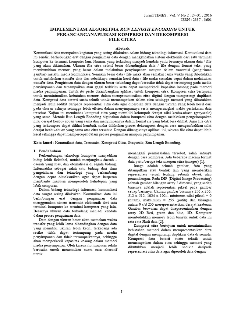 Kompresi Citra dengan Run Length Encoding | PDF | Seni | Komputer