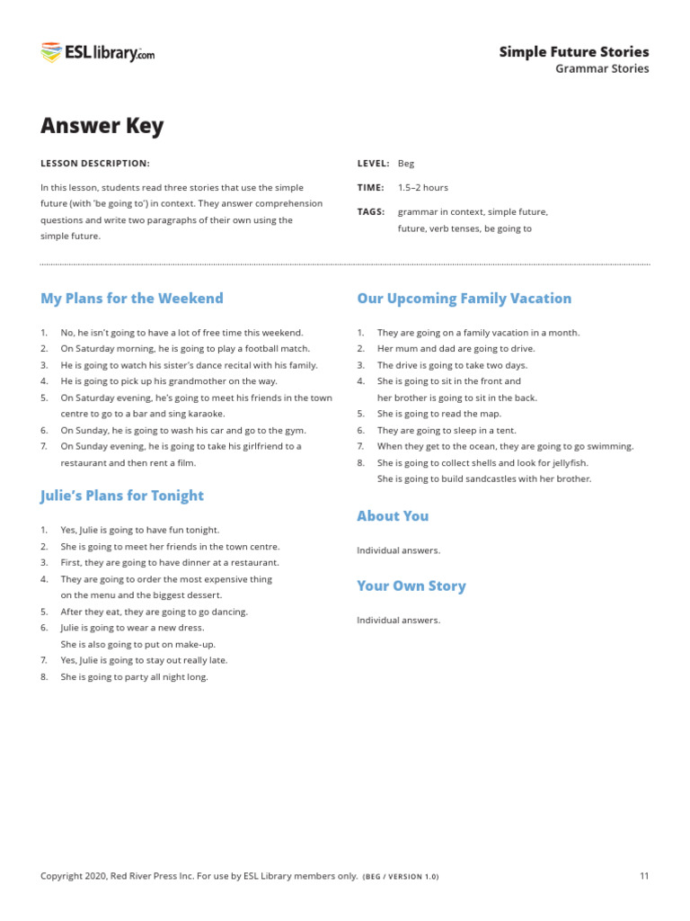 90 - Simple Future Stories - UK 11 | PDF | Language Arts & Discipline