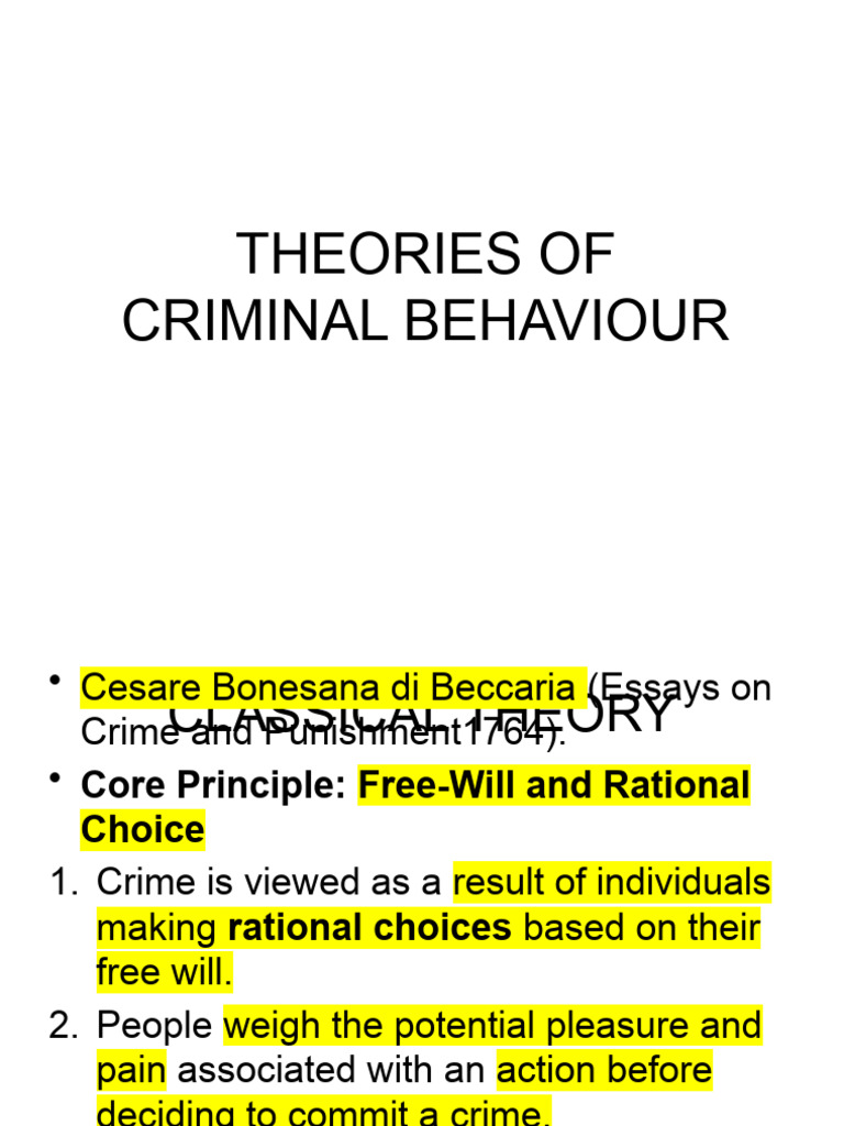 Theories of Criminal Behaviour | PDF | Crimes | Crime & Violence