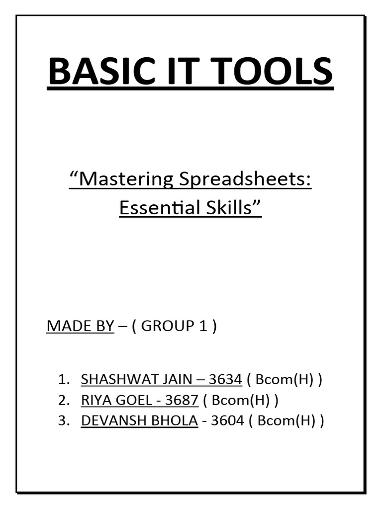 BASIC IT TOOLS (Assignment) | PDF