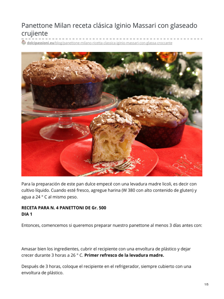 Panettone Milan Receta Clásica Iginio Massari Con Glaseado Crujiente ...