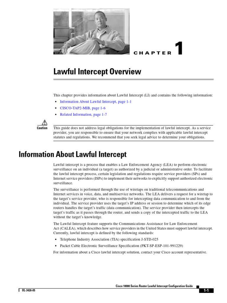 Lawful Intercept Overview CISCO | PDF | Router (Computing) | Computer ...