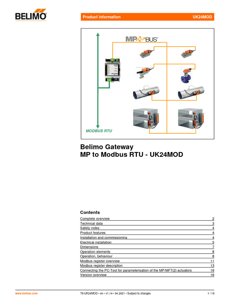 Belimo UK24MOD Datasheet En-Gb | PDF | Alternating Current | Direct Current