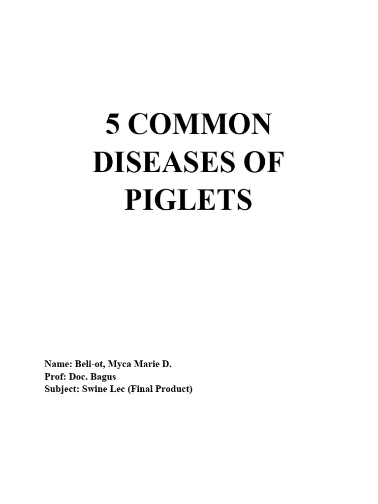 Common Piglet Diseases Explained | PDF | Pig | Medical Specialties