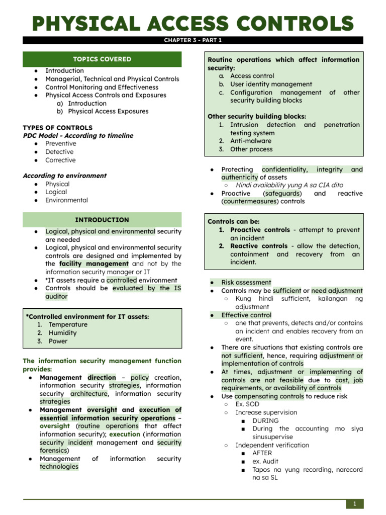 Physical Access Control Guide | PDF | Information Security | Security