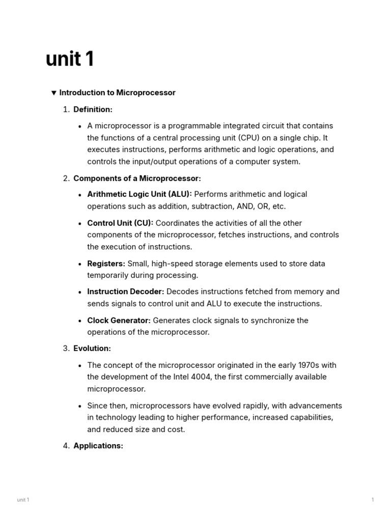 Unit 1 Download Free Pdf Central Processing Unit Computer Data