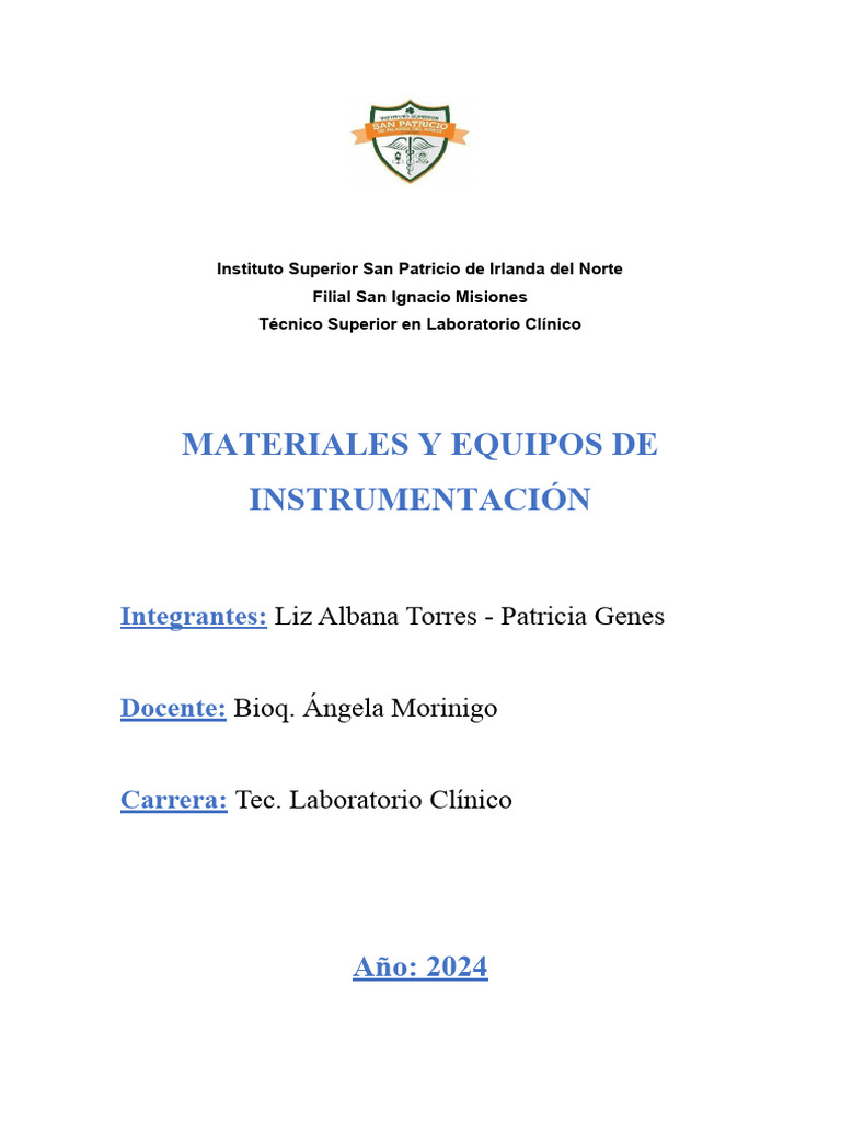 Manual de Equipos, Materiales e Instrumentos de Laboratorio | PDF ...