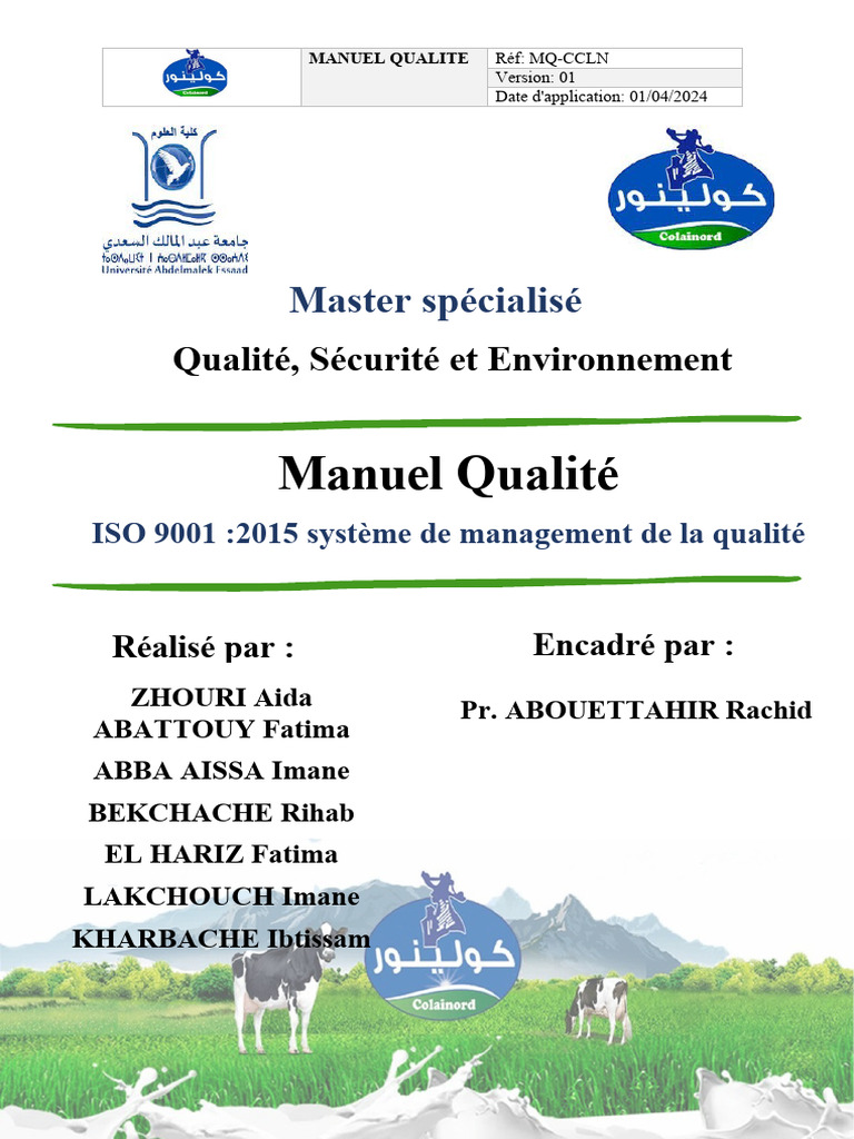 Manuel Qualité COLAINORD ISO 9001 | PDF | Management de la qualité ...