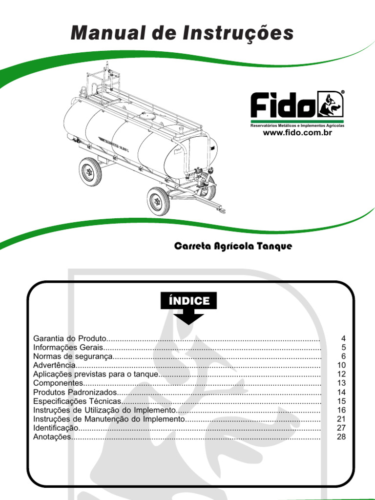 Manual de Instrucoes Carreta Tanque | PDF | Trator | Bomba Manual de Instrucoes Carreta Tanque | PDF | Trator | Bomba