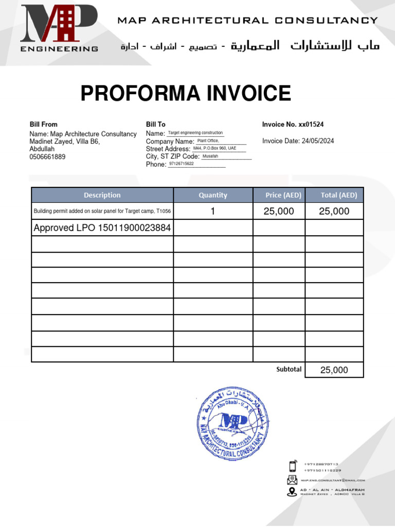 XX Performa Invoice 10524 | PDF