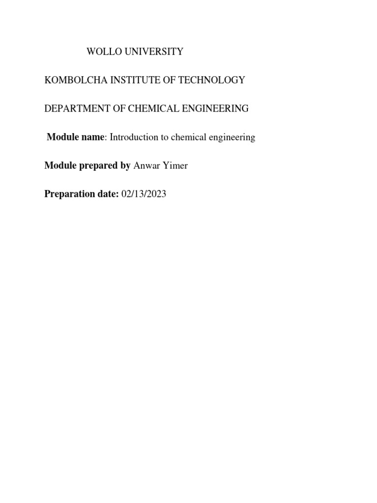 Fundamental of Chemical Engineering | PDF | Stoichiometry | Continuum ...
