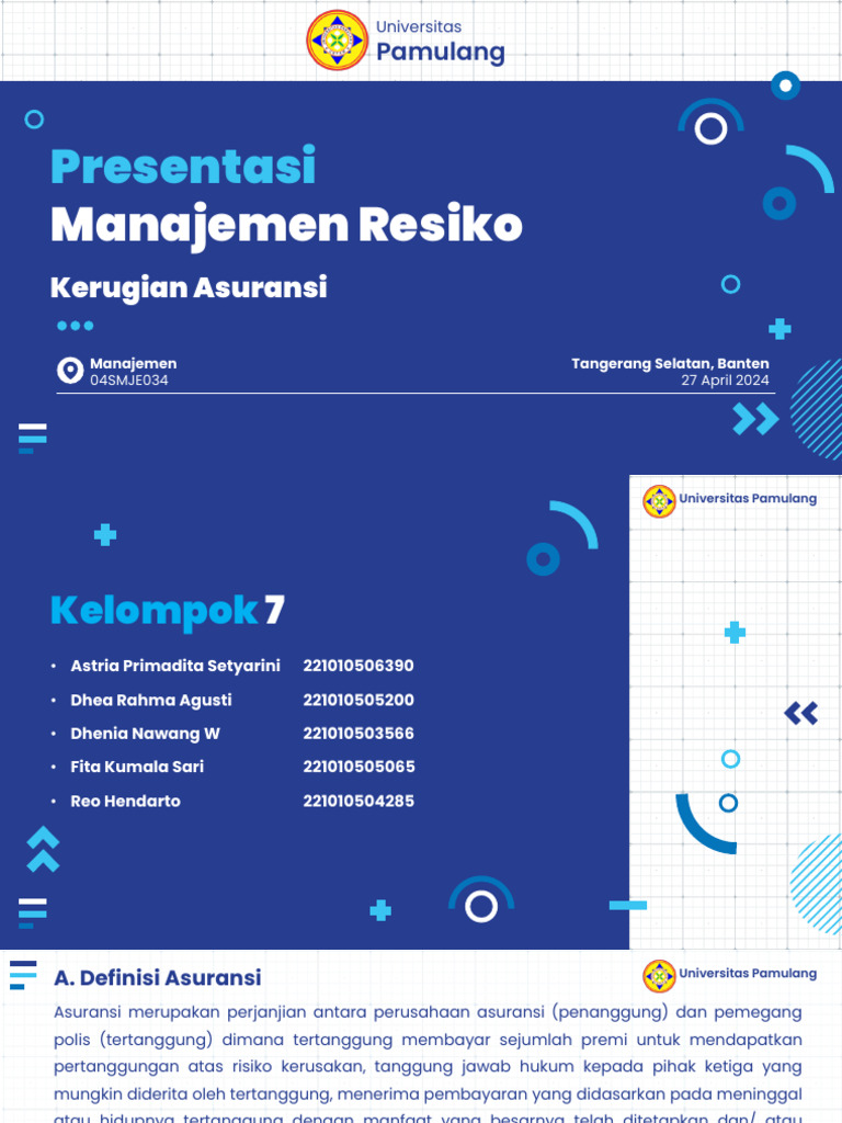 Manajemen Risiko dan Asuransi Kerugian | PDF