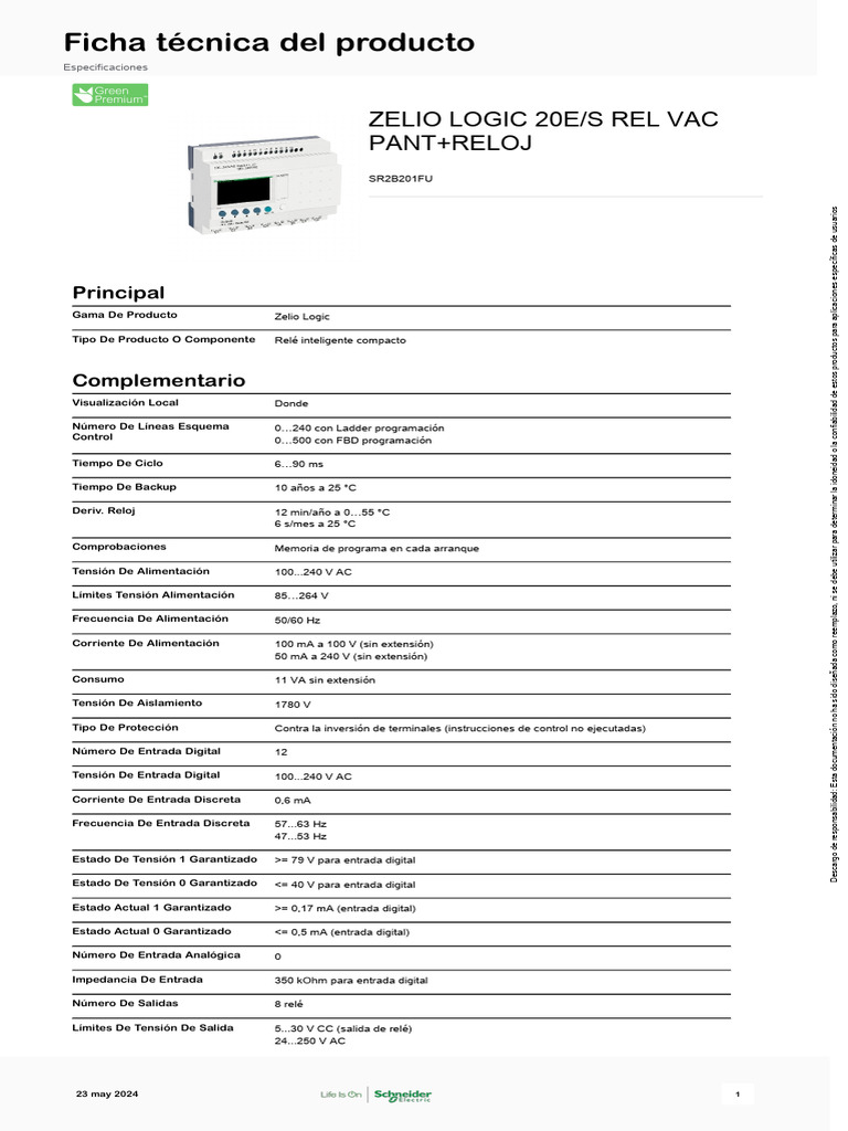 Schneider Electric Zelio-Logic SR2B201FU | PDF | Residuos