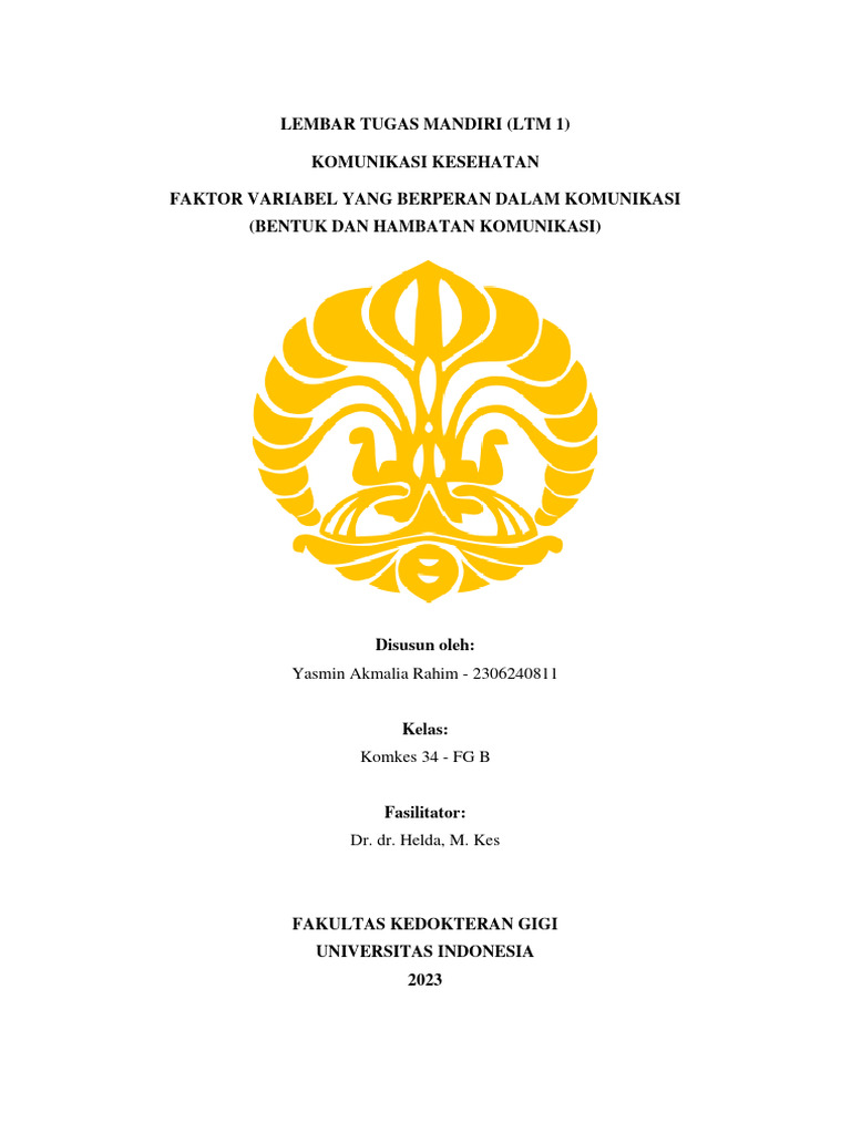 Komkes34 - LTM 1 - Yasmin Akmalia Rahim | PDF