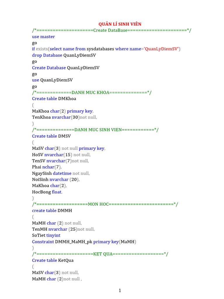 Qu N Lí Sinh Viên | PDF