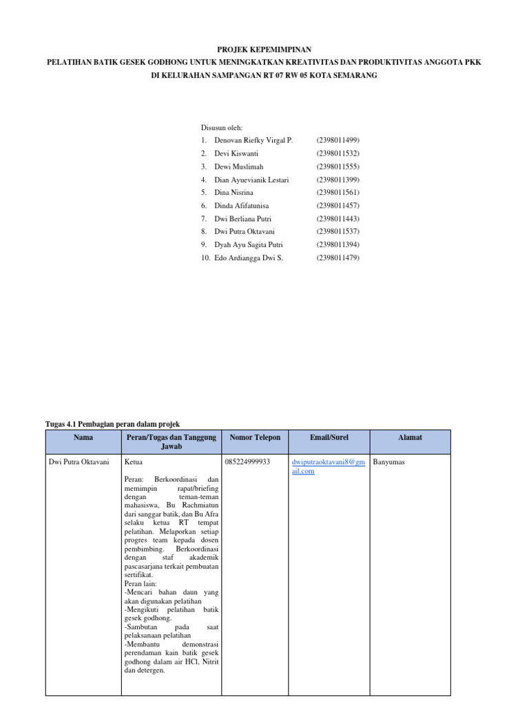 Pelatihan Batik Gesek Godhong PKK Semarang | PDF | Karier ...