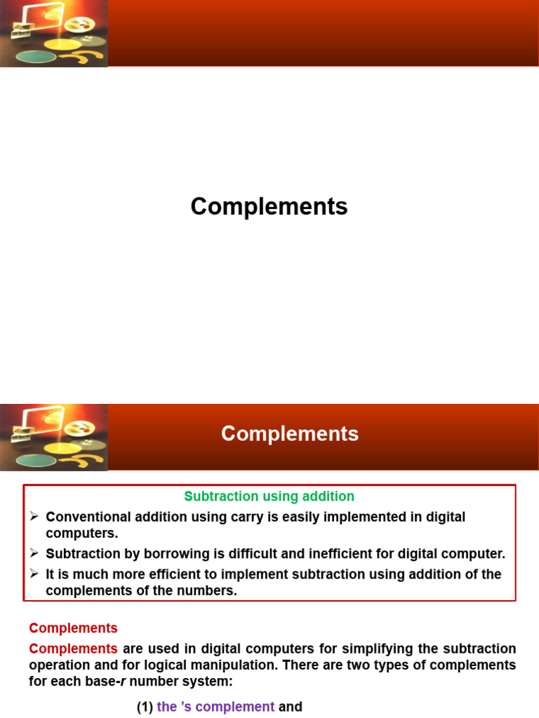Lecture On Complements | PDF | Subtraction | Numbers
