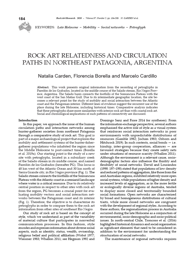 2021 - Carden Et Al - Patagonia | PDF | Rock Art