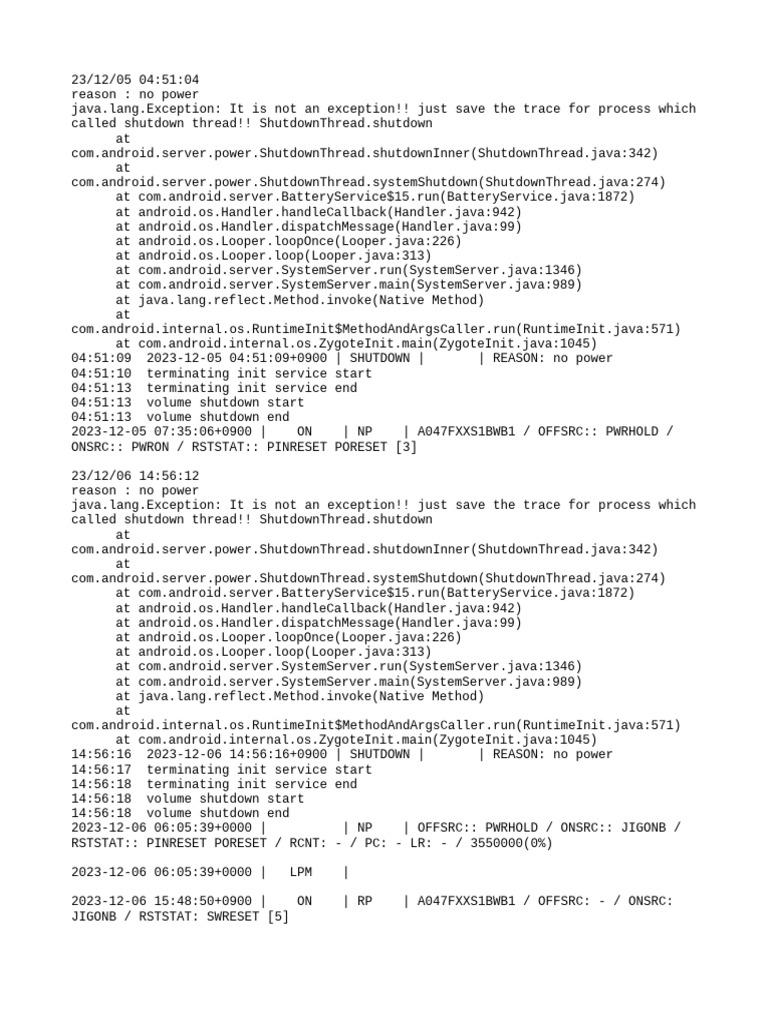 Power Off Reset Reason Backup | PDF | Java (Programming Language) | Software Development