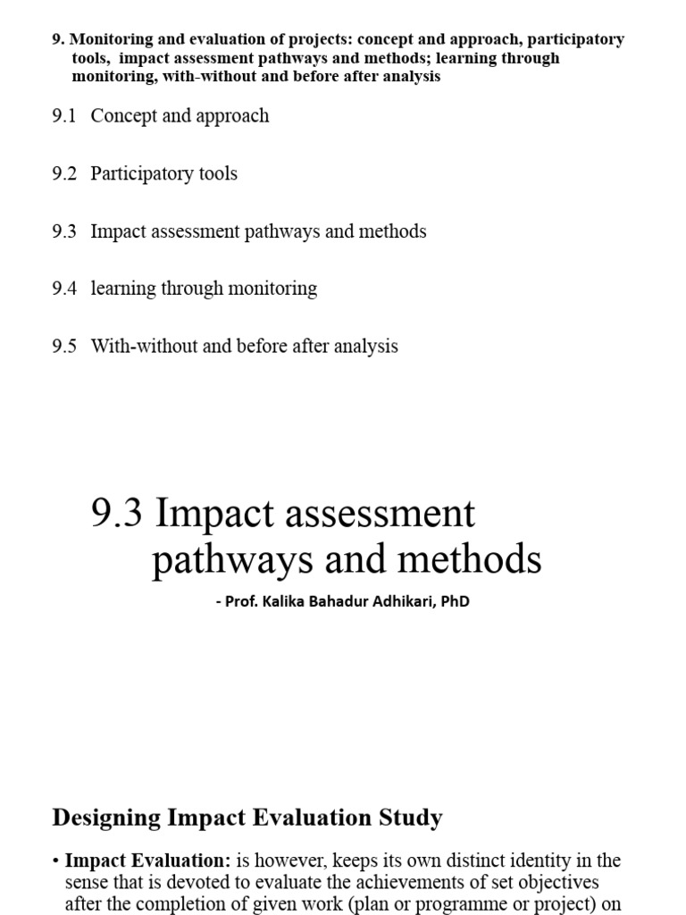 Impact Assessment Pathways and Methods | PDF | Policy | Evaluation