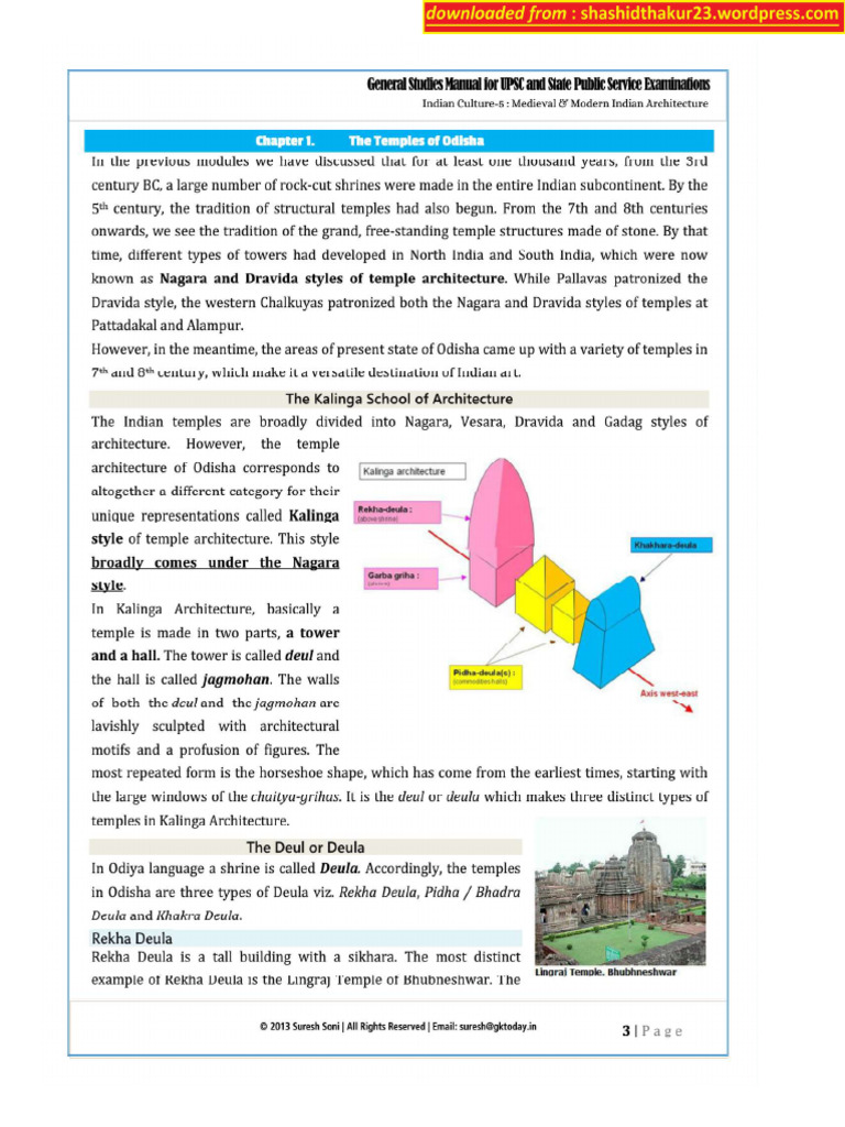temples(Notes for UPSC) | PDF