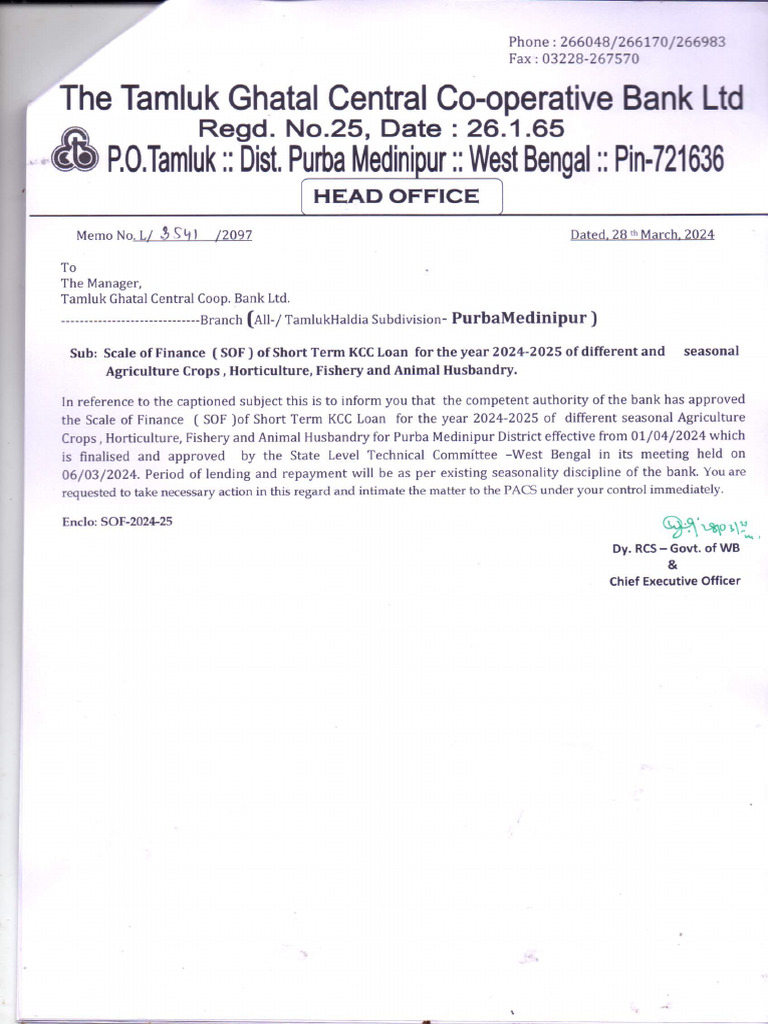 Scale of Finance - Purba Medinipur - Final | PDF