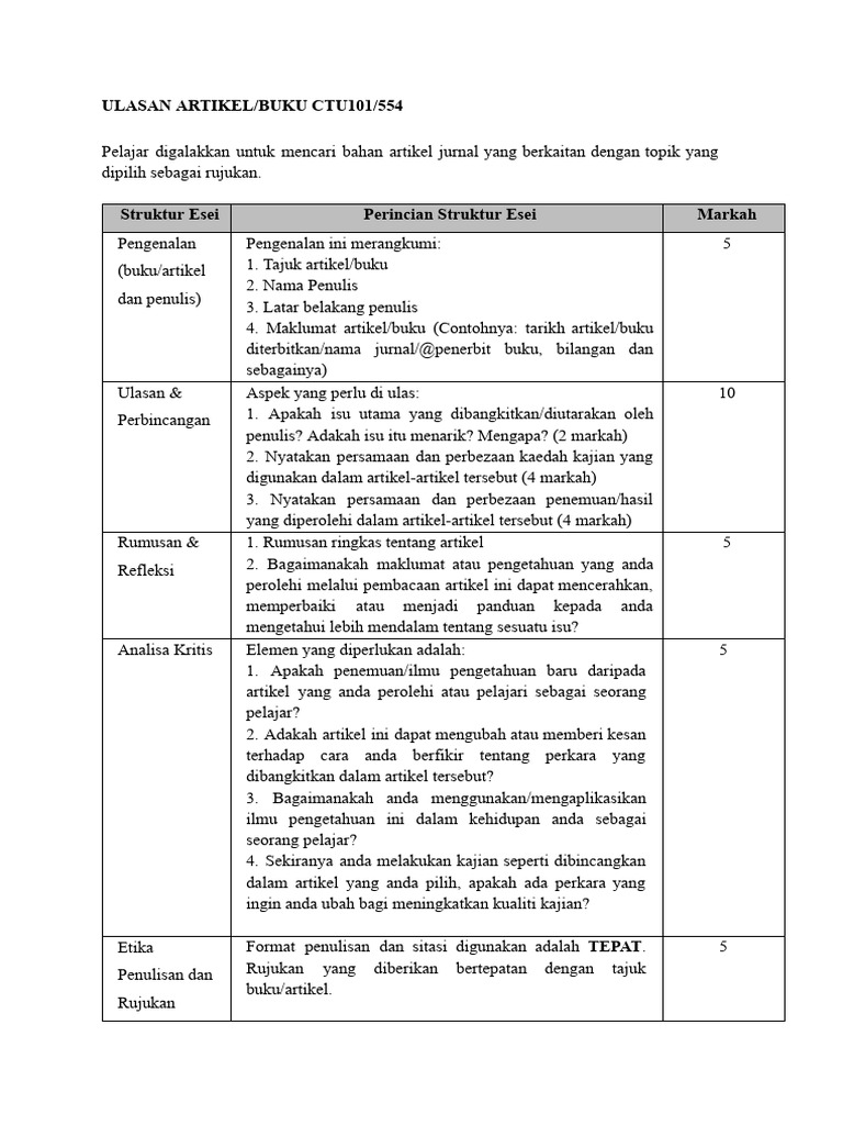 Format Ulasan Artikel Ctu554 | PDF | Karier & Perkembangan
