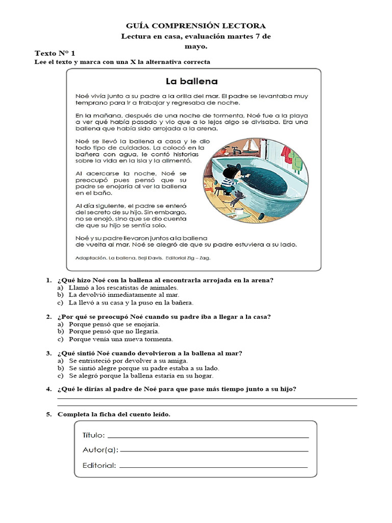 Guía Comprensión Lectora 2° Básico (2) 22 Octubre | PDF | Ficciones de ...