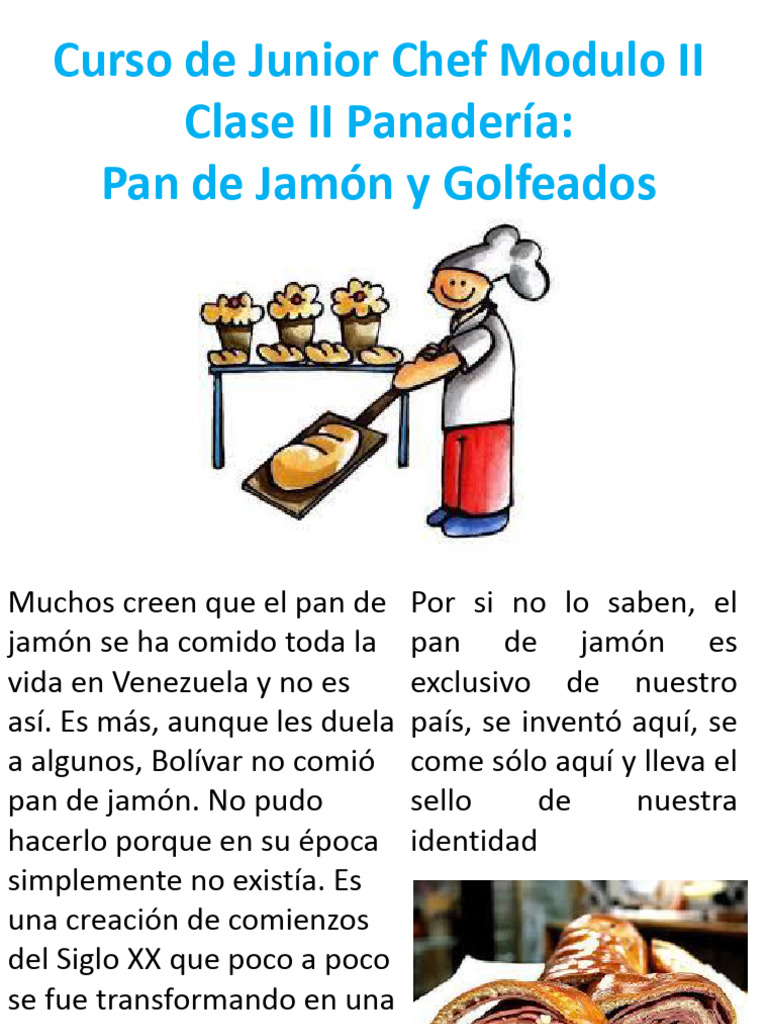 Modulo II Clase II Panaderia Pan de Jamon y Golfeados | PDF | Panes | Horneando