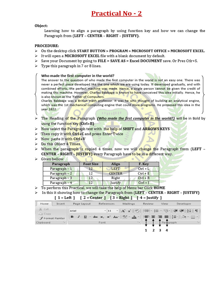 MS Word Practical # 02 (Text Alignment) | PDF | Office Equipment | Computer Science
