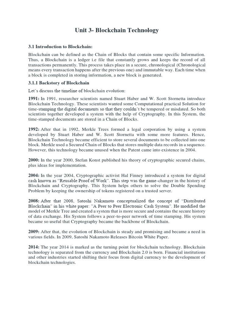 Unit 3- Blockchain Technology | PDF | Computer Network | Bitcoin