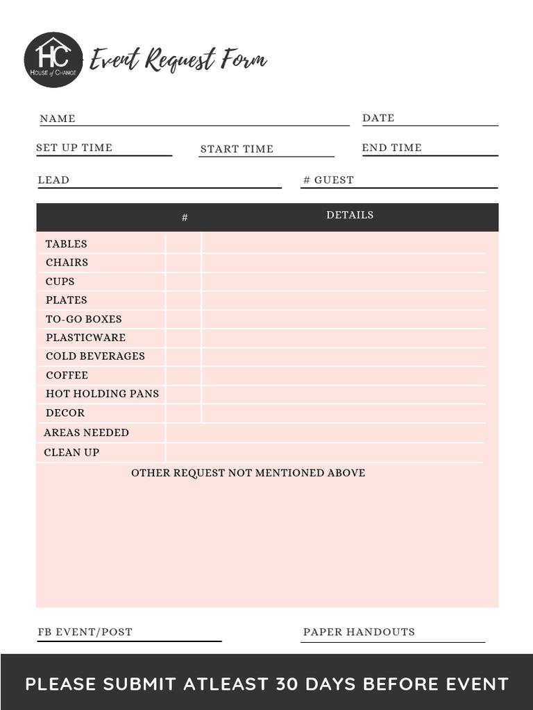 Event - Fundraiser Request Form | PDF