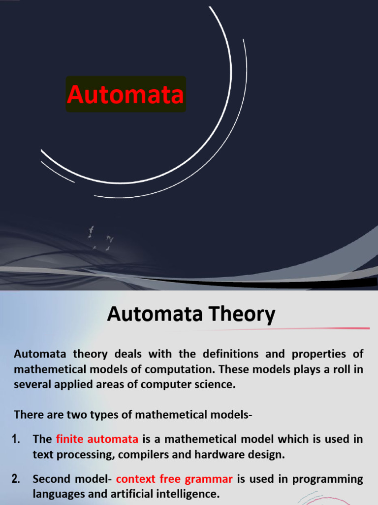 01 Automata | PDF | Mathematical Proof | String (Computer Science)