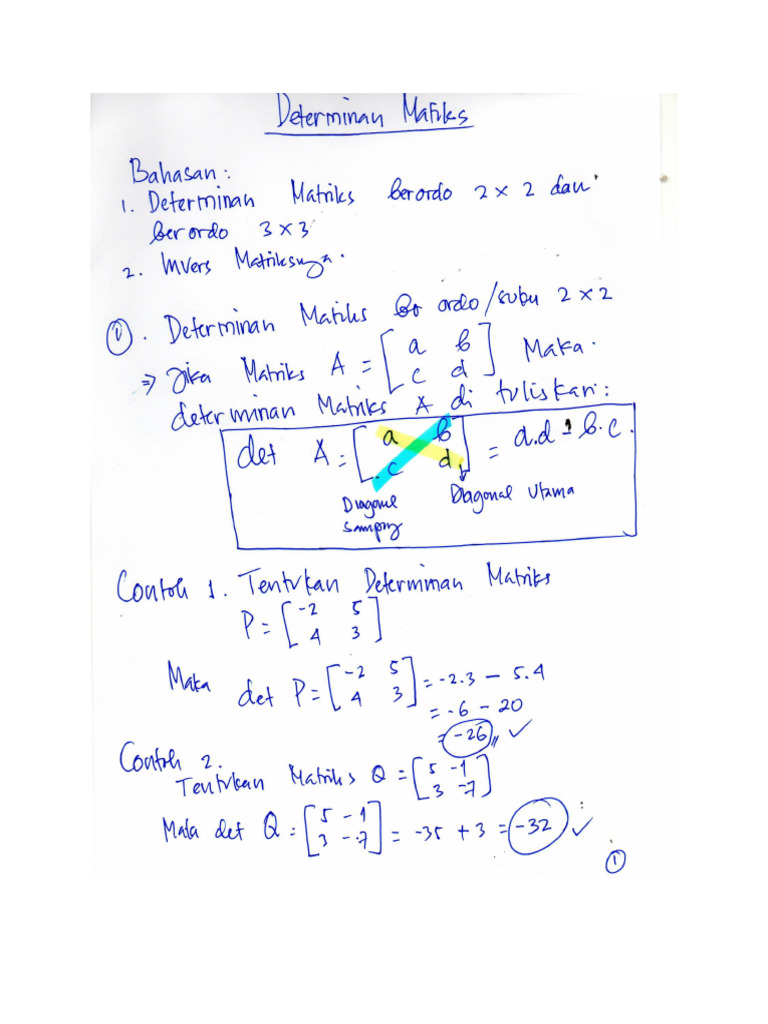 Bahan KB 7 Determinan Matriks | PDF