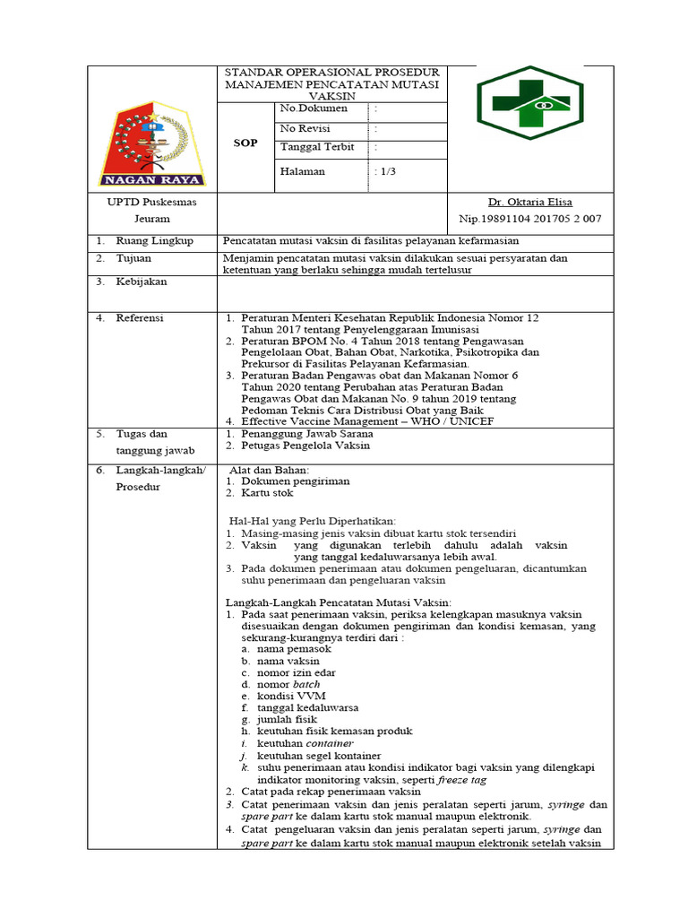 Sop Pencatatan Mutasi | PDF