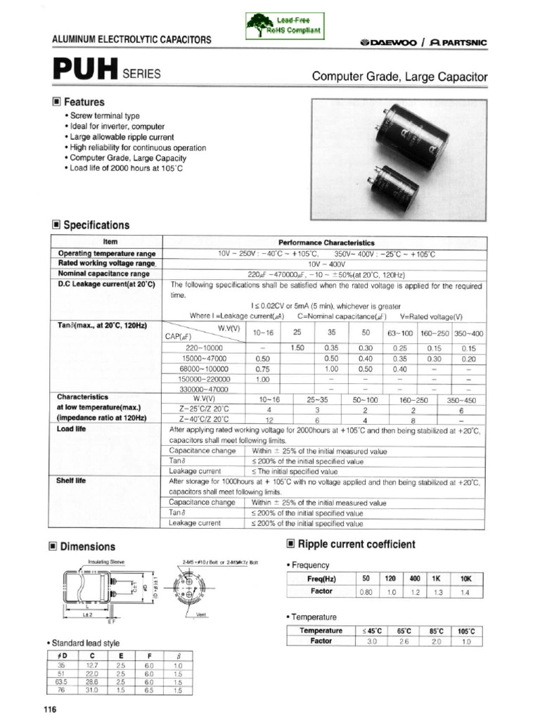 Daewoo-Partsnic (Screw) PUH Series | PDF