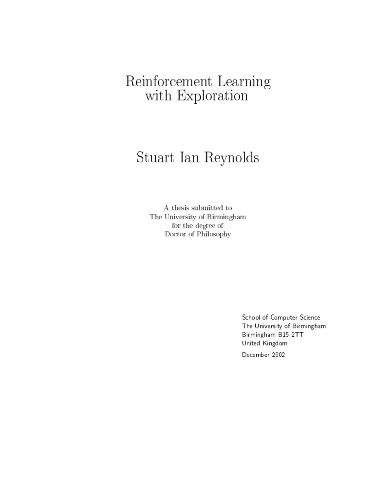 Reinforcement Learning Wiht Exploration | PDF | Learning | Mathematical Optimization