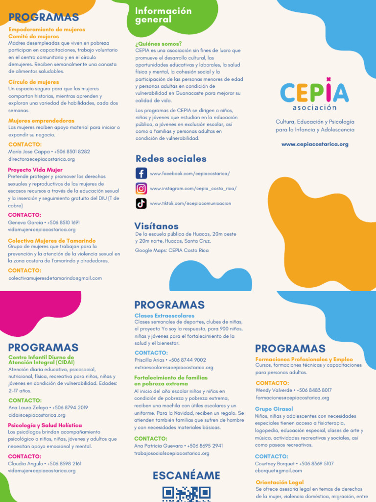 Brochure Programas CEPIA | PDF | Juventud