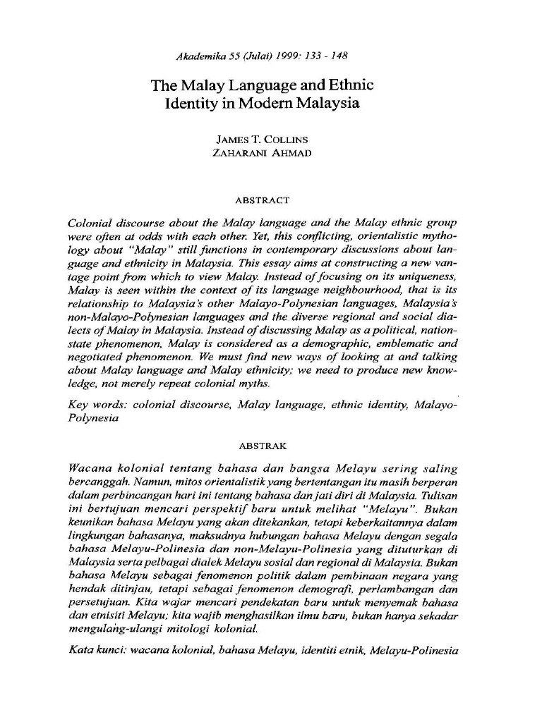 The_Malay_Language_and_Ethnic_Identity_i | PDF | Malaysia | Dialect