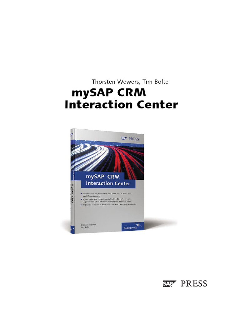 Sappress Mysap CRM Interactioncenter | PDF | Customer Relationship Management | Call Centre