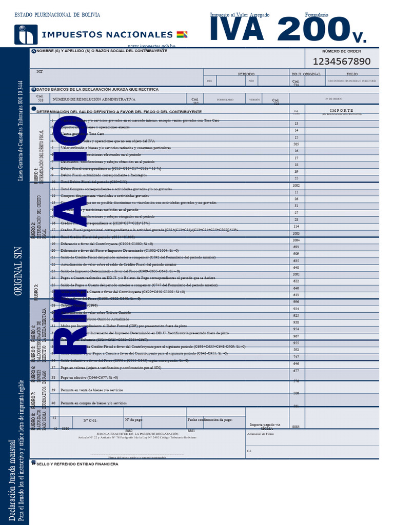 Form. IVA-200 v.3 | PDF | Impuesto al valor agregado | Impuestos