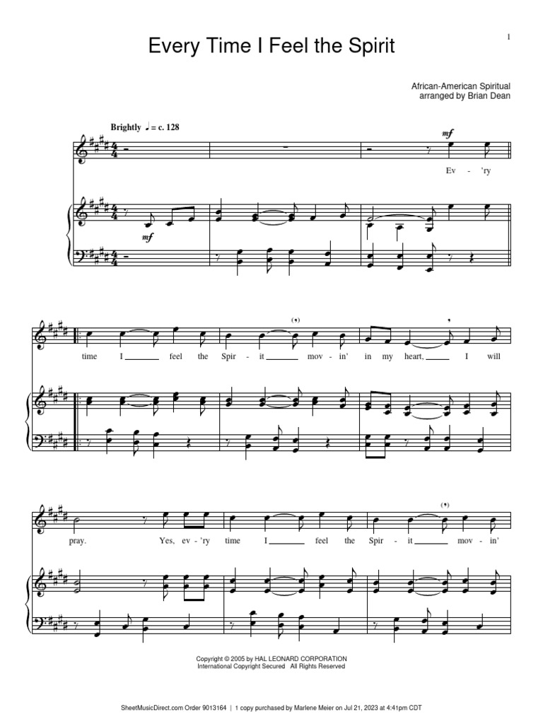 Every Time I Feel The Spirit - Burleigh | PDF | Freedom Of Expression ...