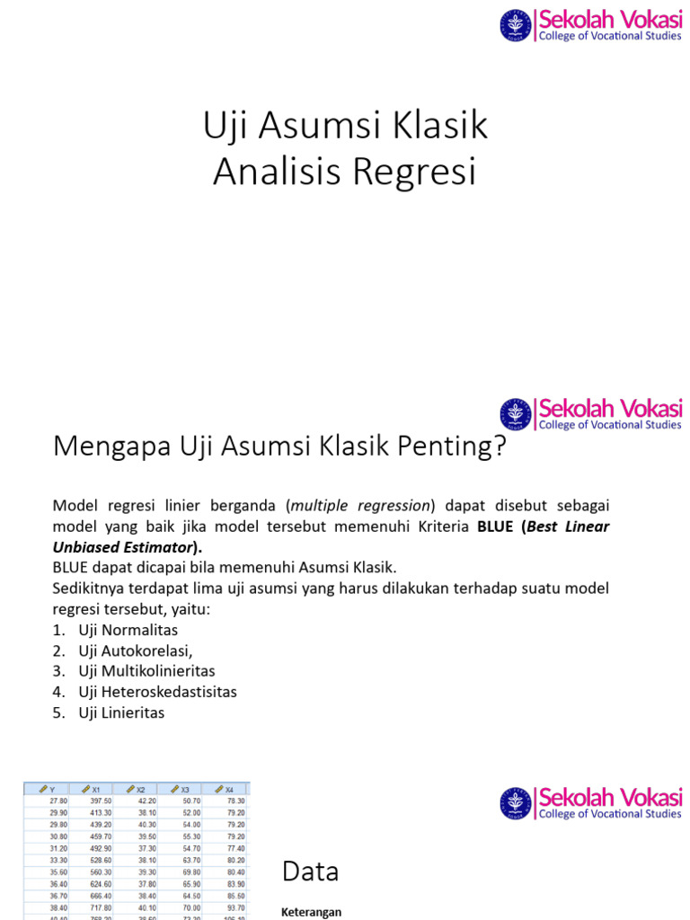 Pertemuan 13 - Uji Asumsi Klasik Rev 2904 | PDF